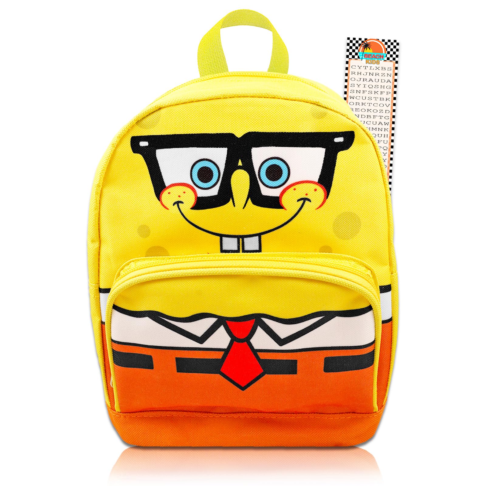 SpongeBob SquarePants Spongebob Mini Backpack for Teens - 10” Canvas Backpack with Front Pocket Plus Bookmark | Spongebob Backpack Purse Bundle