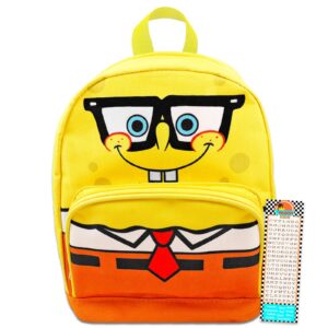 SpongeBob SquarePants Spongebob Mini Backpack for Teens - 10” Canvas Backpack with Front Pocket Plus Bookmark | Spongebob Backpack Purse Bundle