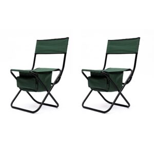 2-piece set folding outdoor camping chair with storage bag portable for picnics lbs weight capacity green steel