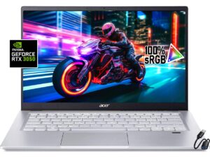 acer swift x 14" fhd 100% srgb slim laptop, amd ryzen 5 5600u, nvidia geforce rtx 3050, backlit keyboard, wi-fi 6, windows 11 home, w/hdmi (8gb lpddr4x ram | 2tb pcie ssd)