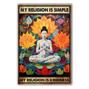 flfgidd canvas prints abstract wall art my religion is simple canvas art poster and wall art picture print modern family bedroom decor posters 12x18inch-wood framed