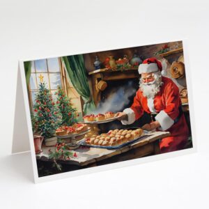 caroline's treasures dac3290gca7p cookies with santa claus greeting cards pack of 8 blank cards with envelopes whimsical a7 size 5x7 blank note cards