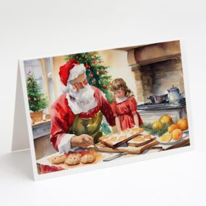 caroline's treasures dac3311gca7p cookies with santa claus greeting cards pack of 8 blank cards with envelopes whimsical a7 size 5x7 blank note cards