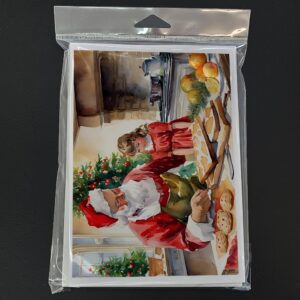 Caroline's Treasures DAC3311GCA7P Cookies with Santa Claus Greeting Cards Pack of 8 Blank Cards with Envelopes Whimsical A7 Size 5x7 Blank Note Cards