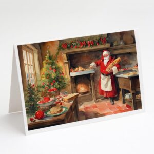 caroline's treasures dac3312gca7p cookies with santa claus greeting cards pack of 8 blank cards with envelopes whimsical a7 size 5x7 blank note cards