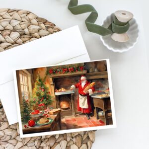 Caroline's Treasures DAC3312GCA7P Cookies with Santa Claus Greeting Cards Pack of 8 Blank Cards with Envelopes Whimsical A7 Size 5x7 Blank Note Cards