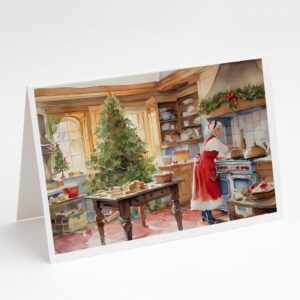 caroline's treasures dac3299gca7p cookies with santa claus mrs. claus greeting cards pack of 8 blank cards with envelopes whimsical a7 size 5x7 blank note cards