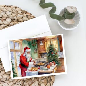 Caroline's Treasures DAC3294GCA7P Cookies with Santa Claus Father Christmas Greeting Cards Pack of 8 Blank Cards with Envelopes Whimsical A7 Size 5x7 Blank Note Cards