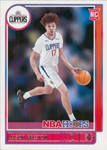 2021-22 nba hoops #242 jason preston rc rookie los angeles clippers official panini basketball card (stock photo shown, card is straight from pack and box in raw ungraded condition)