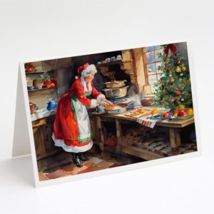 caroline's treasures dac3300gca7p cookies with santa claus mrs. claus greeting cards pack of 8 blank cards with envelopes whimsical a7 size 5x7 blank note cards