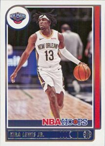 2021-22 nba hoops #124 kira lewis jr. new orleans pelicans official panini basketball card (stock photo shown, card is straight from pack and box in raw ungraded condition)