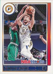 2021-22 nba hoops #143 domantas sabonis indiana pacers official panini basketball card (stock photo shown, card is straight from pack and box in raw ungraded condition)