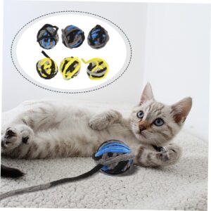 BESTOYARD 6pcs Fuzzy Kitten Balls Kitten Toys Dish Drainer with Lid Cat Balls Toys for Indoor Cats Reusable at Scratcher Toys for Cats Kitten Scratchers Kitten Soft Pet Cat Supplies Plush