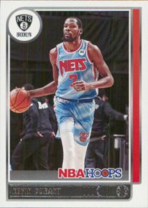 2021-22 nba hoops #87 kevin durant brooklyn nets official panini basketball card (stock photo shown, card is straight from pack and box in raw ungraded condition)