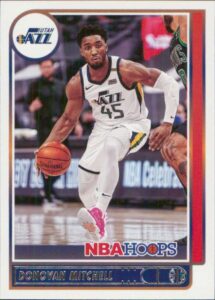 2021-22 nba hoops #139 donovan mitchell utah jazz official panini basketball card (stock photo shown, card is straight from pack and box in raw ungraded condition)