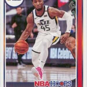 2021-22 NBA Hoops #139 Donovan Mitchell Utah Jazz Official Panini Basketball Card (Stock Photo Shown, card is straight from Pack and Box in Raw Ungraded Condition)