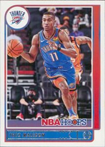 2021-22 nba hoops #63 theo maledon oklahoma city thunder official panini basketball card (stock photo shown, card is straight from pack and box in raw ungraded condition)