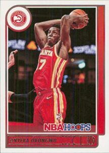 2021-22 nba hoops #198 onyeka okongwu atlanta hawks official panini basketball card (stock photo shown, card is straight from pack and box in raw ungraded condition)