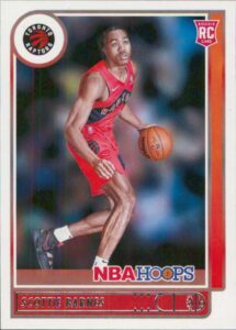 2021-22 nba hoops #227 scottie barnes rc rookie toronto raptors official panini basketball card (stock photo shown, card is straight from pack and box in raw ungraded condition)