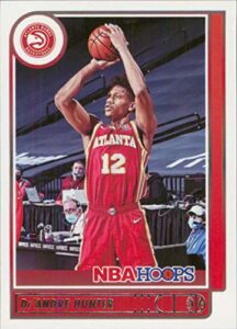 2021-22 nba hoops #188 de'andre hunter atlanta hawks official panini basketball card (stock photo shown, card is straight from pack and box in raw ungraded condition)