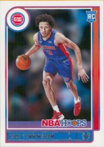 2021-22 nba hoops #201 cade cunningham rc rookie detroit pistons official panini basketball card (stock photo shown, card is straight from pack and box in raw ungraded condition)