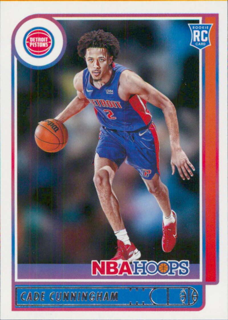 2021-22 NBA Hoops #201 Cade Cunningham RC Rookie Detroit Pistons Official Panini Basketball Card (Stock Photo Shown, card is straight from Pack and Box in Raw Ungraded Condition)