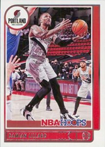 2021-22 nba hoops #61 damian lillard portland trail blazers official panini basketball card (stock photo shown, card is straight from pack and box in raw ungraded condition)