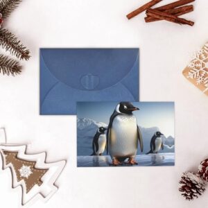 VducK Birthday Cards Penguin Printed Blank Cards Greeting Card With Envelopes Funny Thank You Card For All Occasions Wedding