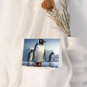 VducK Birthday Cards Penguin Printed Blank Cards Greeting Card With Envelopes Funny Thank You Card For All Occasions Wedding