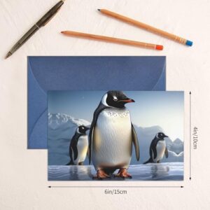 VducK Birthday Cards Penguin Printed Blank Cards Greeting Card With Envelopes Funny Thank You Card For All Occasions Wedding