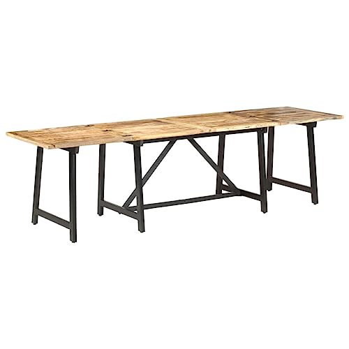 VRAXO Extendable Dining Table 110.2"x31.5"x29.5" Solid Mango Wood,Kitchen & Dining Room Tables-132.31lbs