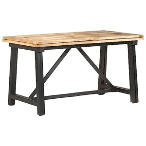 VRAXO Extendable Dining Table 110.2"x31.5"x29.5" Solid Mango Wood,Kitchen & Dining Room Tables-132.31lbs