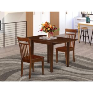 homestock vintage variety modern dining table set 3 pc- 2 marvelous kitchen chairs and an eye-catching kitchen table - mahogany finish hardwood chair seat - mahogany finish solid wood structure.