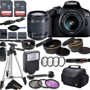 Canon Intl. Canon EOS 2000D (Rebel T7) DSLR Camera wCanon EF-S 18-55mm F3.5-5.6 III Lens and Sunshine Photo Professional Accessories Bundle... (Renewed)