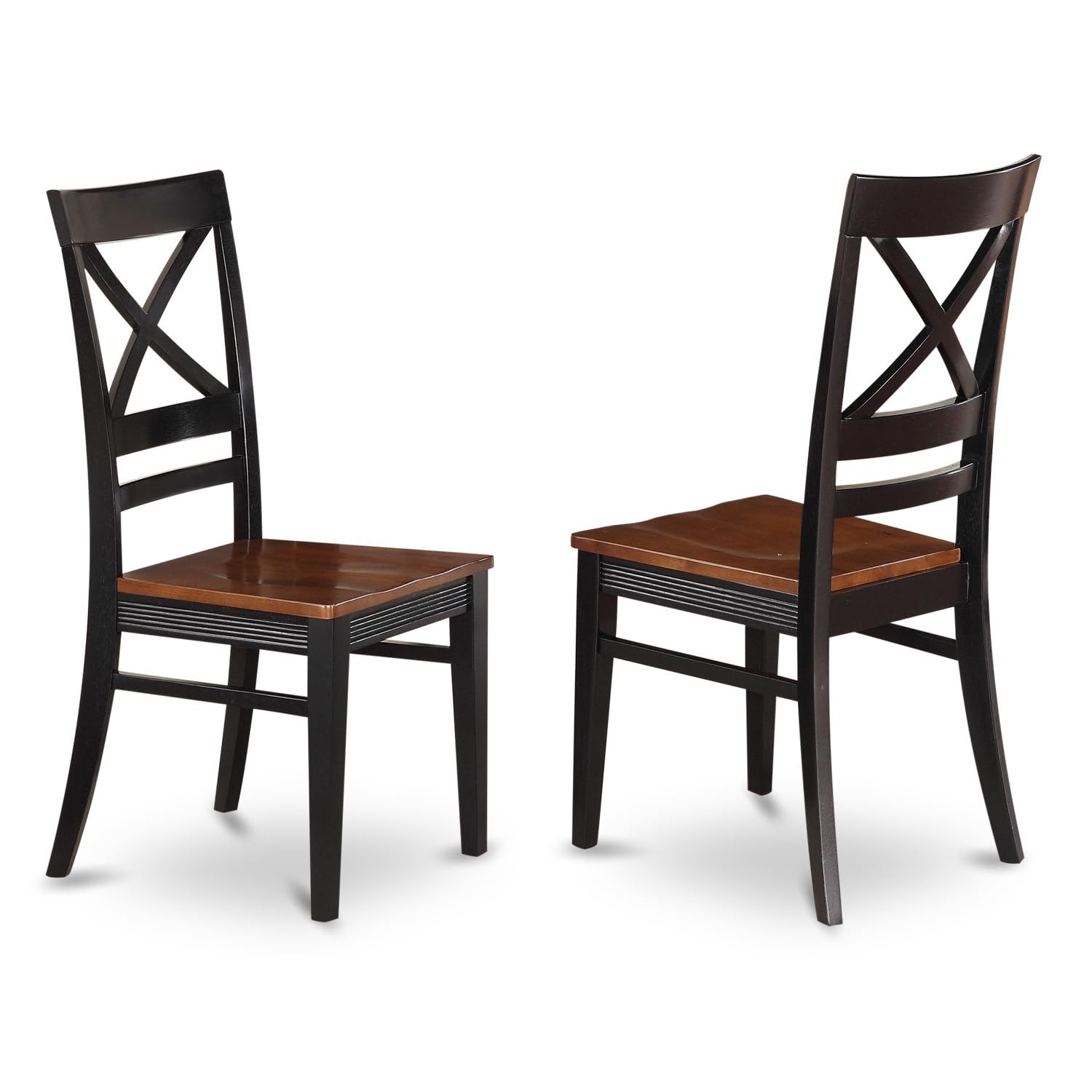 HomeStock Victorian Virtue 3 Pieces Mid-Century Dining Table Set - Durable Two 9-Inch Drop Down Leaves Wooden Dinette Table and 2 Solid Wood Seat Kitchen Chairs, Black and Cherry Finish