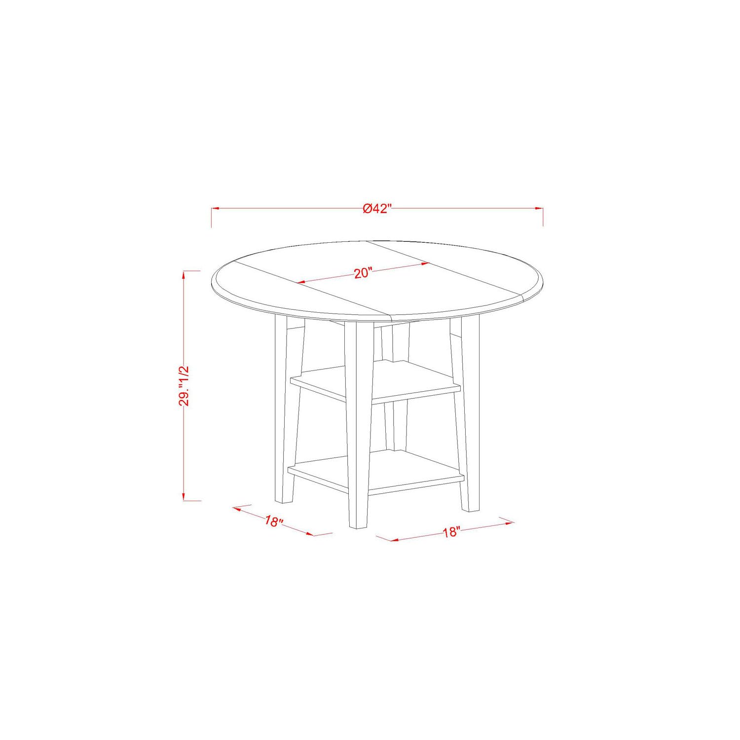 HomeStock Southwestern Sensibilities 5Pc Dining Set Includes A Round Dining Table with Drop Leaves and Four Vertical Slatted Linen Seat Kitchen Chairs, Linen White Finish