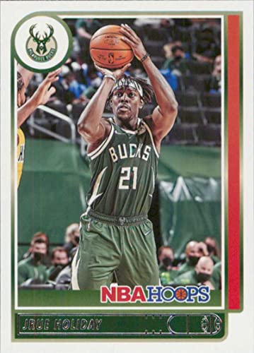 2021-22 NBA Hoops #113 Jrue Holiday Milwaukee Bucks Official Panini Basketball Card (Stock Photo Shown, card is straight from Pack and Box in Raw Ungraded Condition)