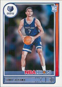 2021-22 nba hoops #207 santi aldama rc rookie memphis grizzlies official panini basketball card (stock photo shown, card is straight from pack and box in raw ungraded condition)