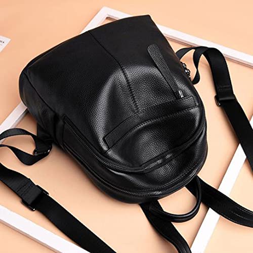 TAPIVA Backpacks Leather Backpack Women Black Top Layer Cowhide Ladies Backpack All-match Soft Leather Handbags