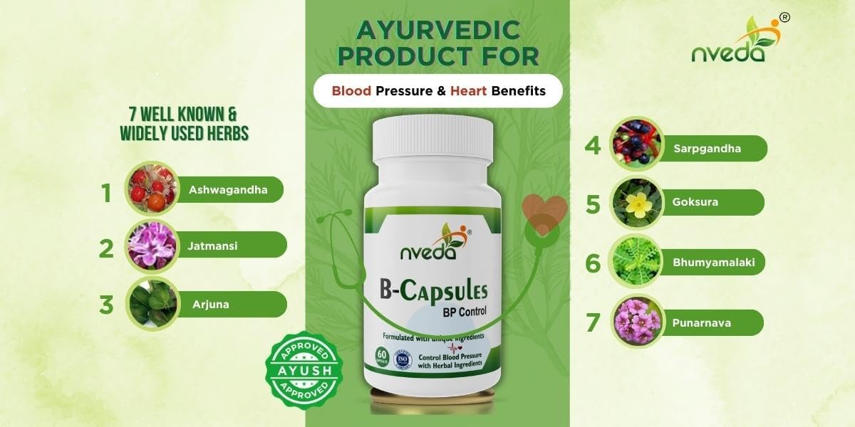 BP Control for Pressure | Ayurvedic Medicine| Hyperatens Management | 60 Capsules