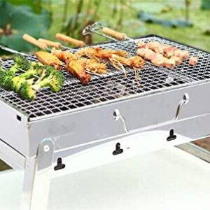 TAMYID Charcoal Grills, Stainless Steel BBQ Grills Home Outdoor Barbecue Portable Thick Folding Wild Charcoal Barbecue Tool Set