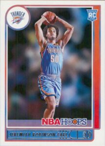 2021-22 nba hoops #225 jeremiah robinson-earl rc rookie oklahoma city thunder official panini basketball card (stock photo shown, card is straight from pack and box in raw ungraded condition)