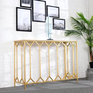 Coffee Table Wrought Iron Console Table, 80cm Marble Narrow Table Foyer Table, Living Room Sofa Table, Decorative Table