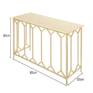 Coffee Table Wrought Iron Console Table, 80cm Marble Narrow Table Foyer Table, Living Room Sofa Table, Decorative Table