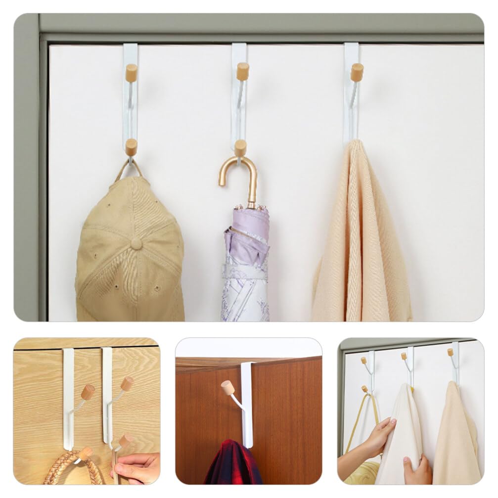 Alipis 2pcs Over The Door Double Hanger Hooks Metal Twin Hooks Organizer Dual Hook Hanger for Hanging Coats Jackets Hats Robes Towels Bags Pants Scarves