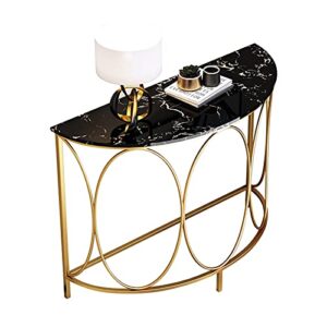 coffee table wrought iron console table by the wall table golden semicircular storage table foyer cabinet 31.4×11.8×31.4 inches