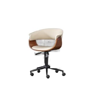 Ren Sheng Computer Chair, Gaming Chairs Office Furniture Wood Computer Chairs Leather Chair Lifting Office Chairs Chair (Color : White 60x85cm)