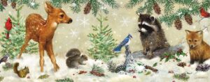 winter forest friends panoramic boxed holiday cards (christmas /greeting cards)