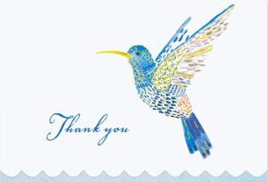 watercolor hummingbird thank you notes (stationery, note cards, boxed cards)