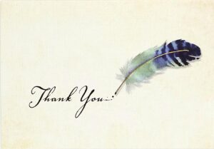 watercolor quill thank you notes (stationery, note cards, boxed cards)